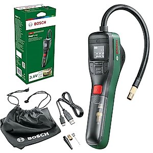 Bosch Home and Garden Electric Air Pump Mini Compressor EasyPump (3.0 Ah battery, 3.6 Volt, 150 PSI, 10.3 bar, LED, in carton packaging)