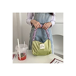 Ulisty Women/Girls Small Corduroy Underarm Bag Fashion Cute Shoulder Bag Mini Hobo Bag Casual Handbag blue