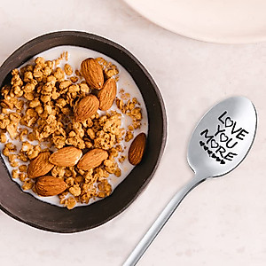 Love You More Spoon Gifts for Husband Wife Boyfriend Girlfriend Anniversary Valtines Day Gifts Daughter Son Mom Dad Coffee Spoons Birthday Gift Coffeespoons for Couples Best Friends