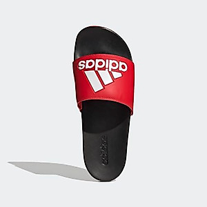 adidas Unisex Adilette Comfort Slide Sandal, Vivid Red/Black/White, 11 US Women
