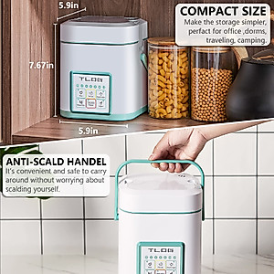 TLOG Mini Rice Cooker 2 Cups Uncooked,1.2L Portable Rice Cooker, Travel Rice Cooker Small for 1-2 People, Personal Rice Cooker, Food Steamer, Multi-cooker for Brown Rice, White Rice, Soup,Keep Warm