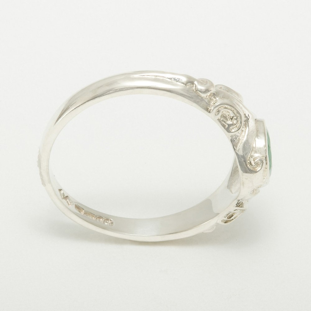 925 Sterling Silver Real Genuine Emerald Womens Anniversary Ring - Size 8