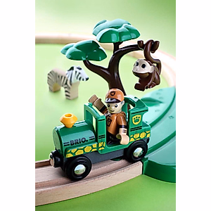 BRIO World - 33720 Safari Railway Set - Imaginitive Wooden Toy Train Set for Toddlers | Creative Play | Expansion Compatible |Safety Tested | Ideal for Kids Age 3 and Up
