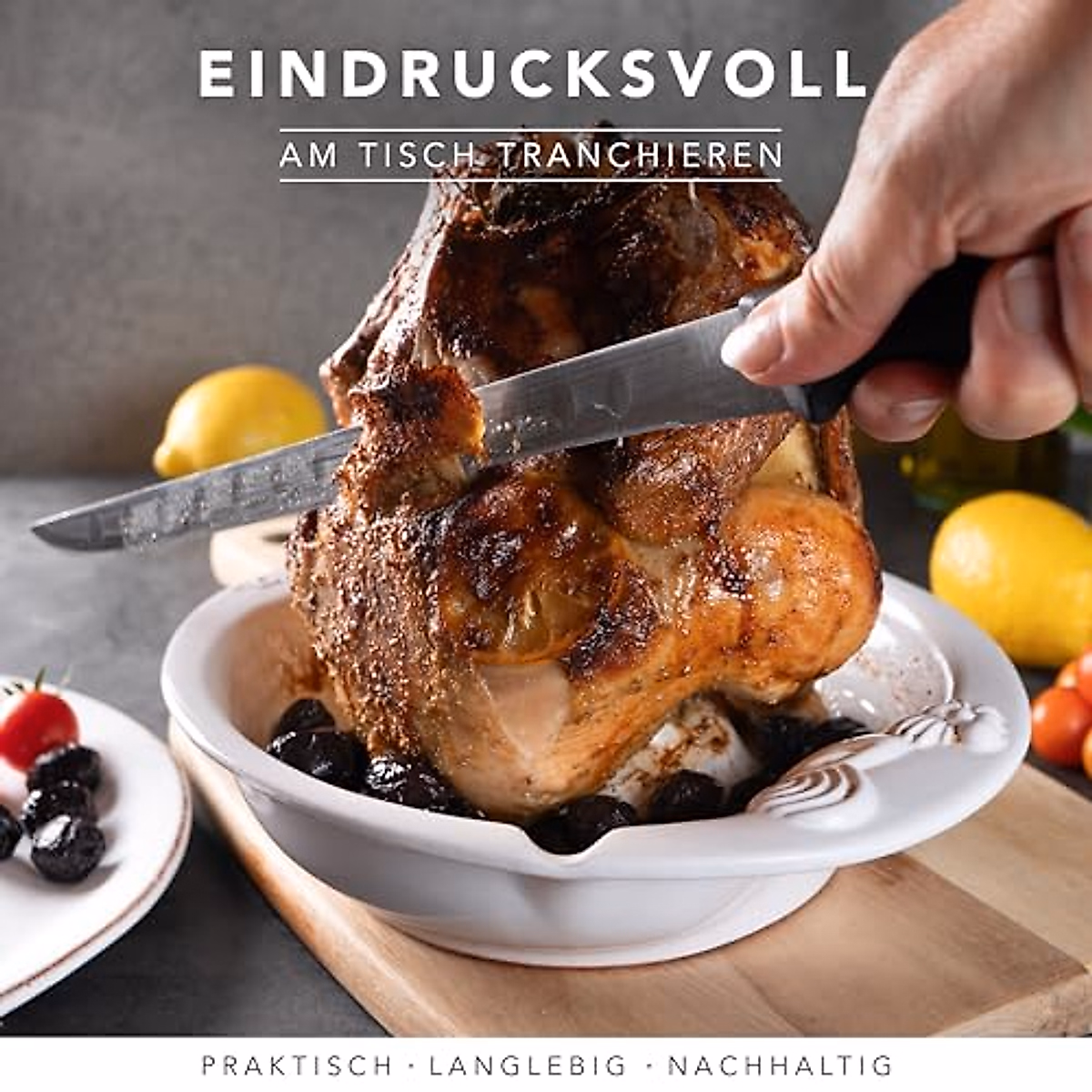 Römertopf 2 125 50 Chiko Brown Chicken Roaster White