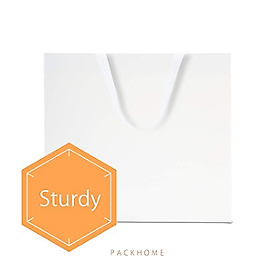 PACKHOME 6 Extra Large Gift Bags 17.5x6x16 Inches, White Premium Gift Bags with Handles for Gift Giving (Glossy White)