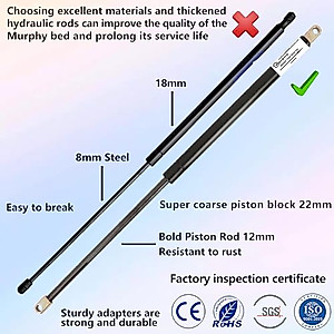 Tlongxia Murphy Bed Kit DIY Hardware with Coarse Gas Bumper Spring Frame Mattress Concealed for Semi-Automatic Foldable Cabinet Closet Bed Room Study Easy to Install (Vertical, Full)