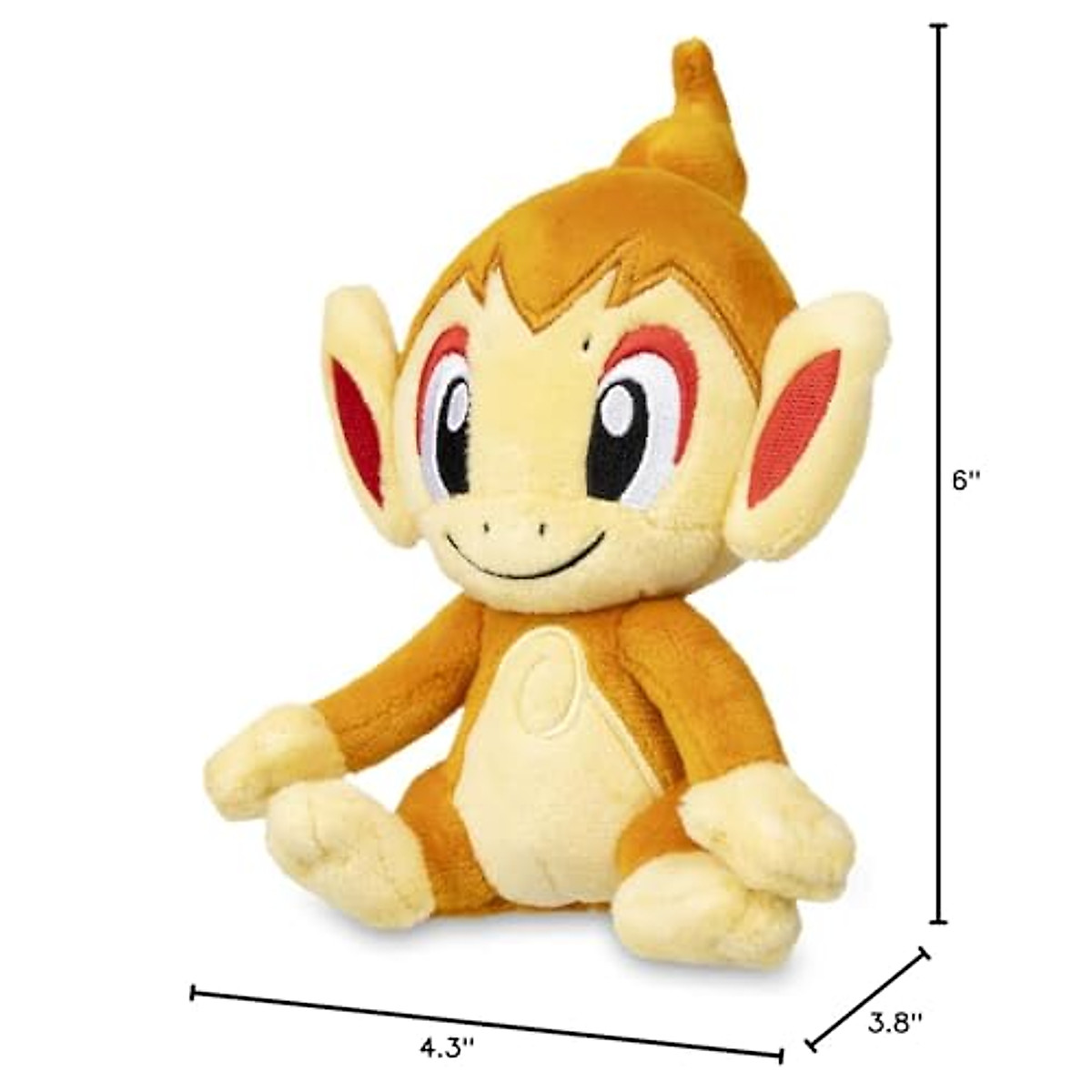 Pokemon Center: Sitting Cuties: Chimchar Plush # 390 - Generation 4 - 6 In