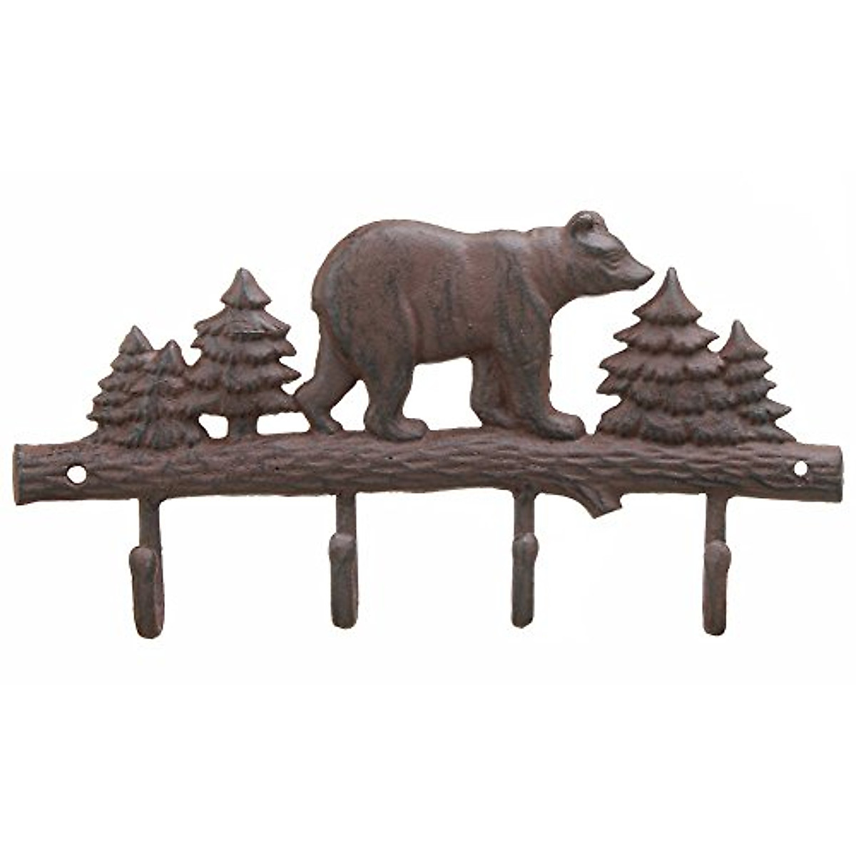 Cast Iron Bear Wall Key Rack Holder 4 Hooks Coat Hook Home Decor