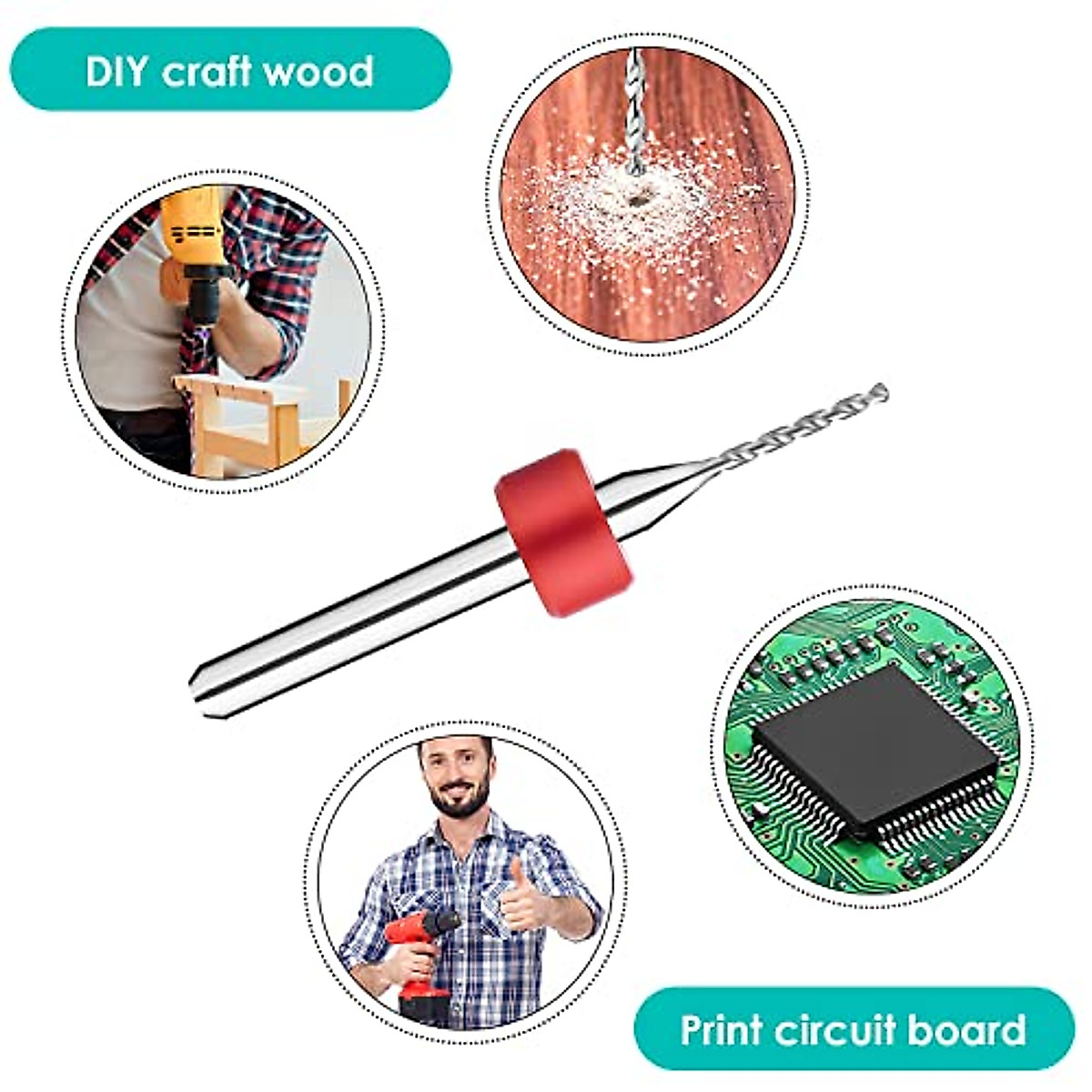 20 Pcs Micro Drill Bit Set Micro Drill Bits Tungsten Steel PCB Print Circuit Board Flute CNC Router Bits Shank for Rough Stone Jewelry Punching Engraving (0.1-1.0 mm)