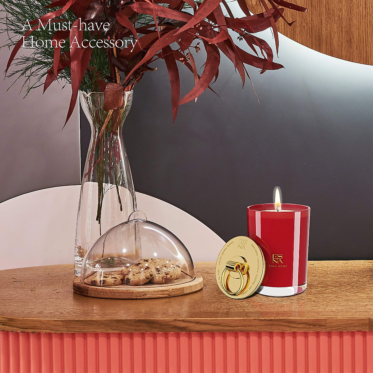 ESNA HOME Aromatherapy Scented Candles | Lavender Essential Oil | 50 Hours Burn Soy White Candles | Celebrate Mom Self Care Present for Mom | Unique Present Room Decor Candle for Home Scented