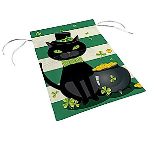 Generic Garden Flag Double Sided Durable Yard Flag,St. Patrick's Day Black Cat Fade Resistant Seasonal Flags,Suitable for Outdoor Home Lawn Patio Porch Decorative,12x18 Inch