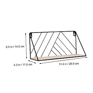 MUSISALY Wrought Iron Storage Mount Shelves Wall Mount Bookshelf Wall Mounted Shelves Live Shelf Hanging Shelves for Wall Storage Shelf Storage Shelves Metal Rack Black