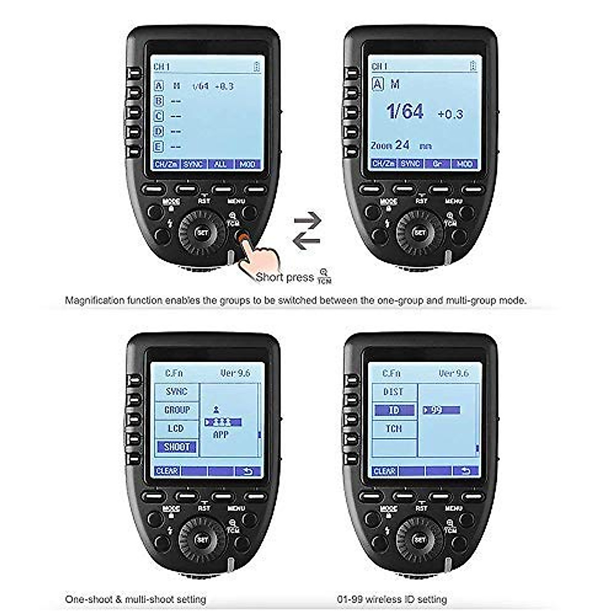 Godox Xpro-N TTL Wireless Flash Trigger Transmitter for Nikon, 1/8000s HSS, TTL-Convert-Manual Function, Large Screen, 5 Dedicated Group Buttons, 11 Customizable Functions with Cleaning Kit