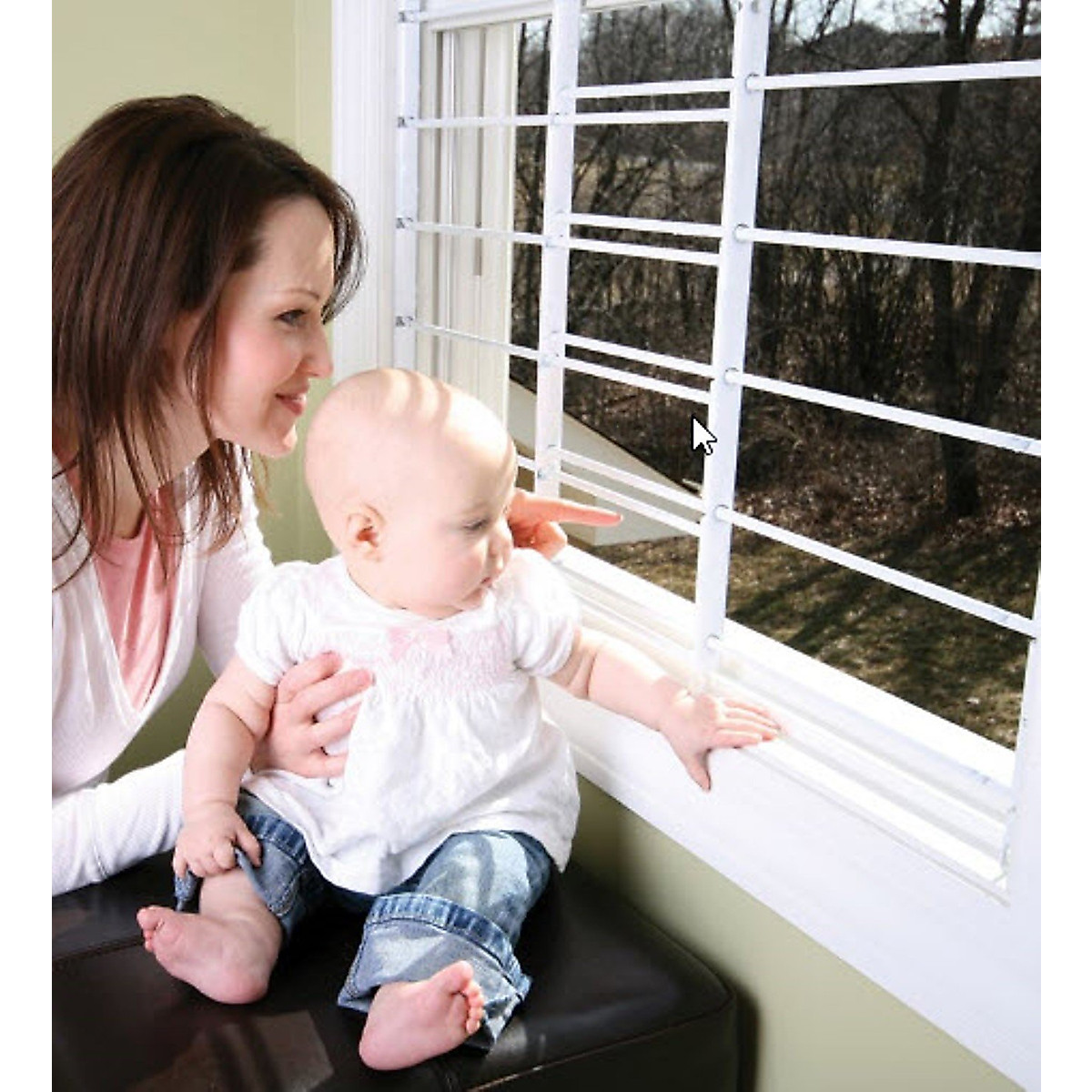 John Sterling 4Bar Basic Fixed Window Guard,14x14-24 Inches White