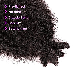 Seimainurs Springy Afro Twist Hair Marley Hair Spring Twist For Distressed Soft Locs Synthetic Pre-Separated Crochet Braiding Hair Marley Twist Hair Extension For Black Women (16 Inch (Pack of 3), 1B)