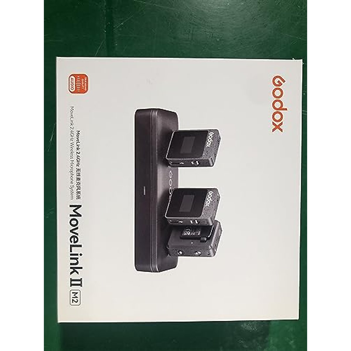 Godox MoveLink II M2 Wireless Lavalier Microphone System(2 TX + 1 RX + Charging Case), 2.4G Wireless Noise Cancelling Mic, 100m(328ft) Range for Camera, Computer, Smartphone TikTok Interview Recording