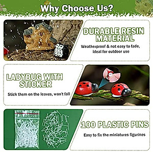 Modacraft 200Pcs Miniature Fairy Garden Accessories Including 100Pcs Fixed Pins, Fairy Garden Kit Fairy House Animal Figurines Mini Landscape for Garden Dollhouse Potted Plant Bonsai Terrarium Décor