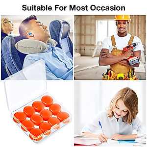 21 Pairs Ear Plugs for Sleeping Soft Reusable Moldable Silicone Earplugs Noise Cancelling Earplugs Sound Blocking Ear Plugs with Case for Swimming, Concert Airplane 32dB NRR (Blue, Orange, Rose Red)