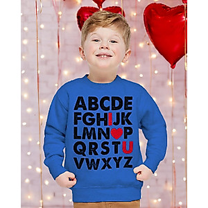 Valentines Day Shirt for Boys Girls Alphabet ABC Toddler Kids T-Shirts Sweatshirt 3T Blue