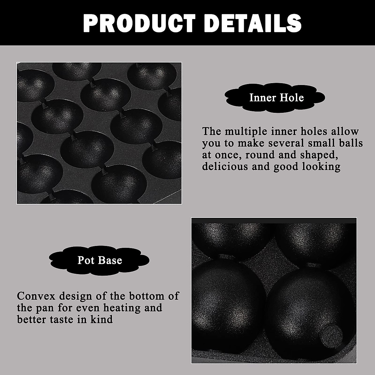 Takoyaki Pan, Non-Stick Takoyaki Tray Cooking Baking Mold Tray used to Make Takoyaki and Round Pancakes