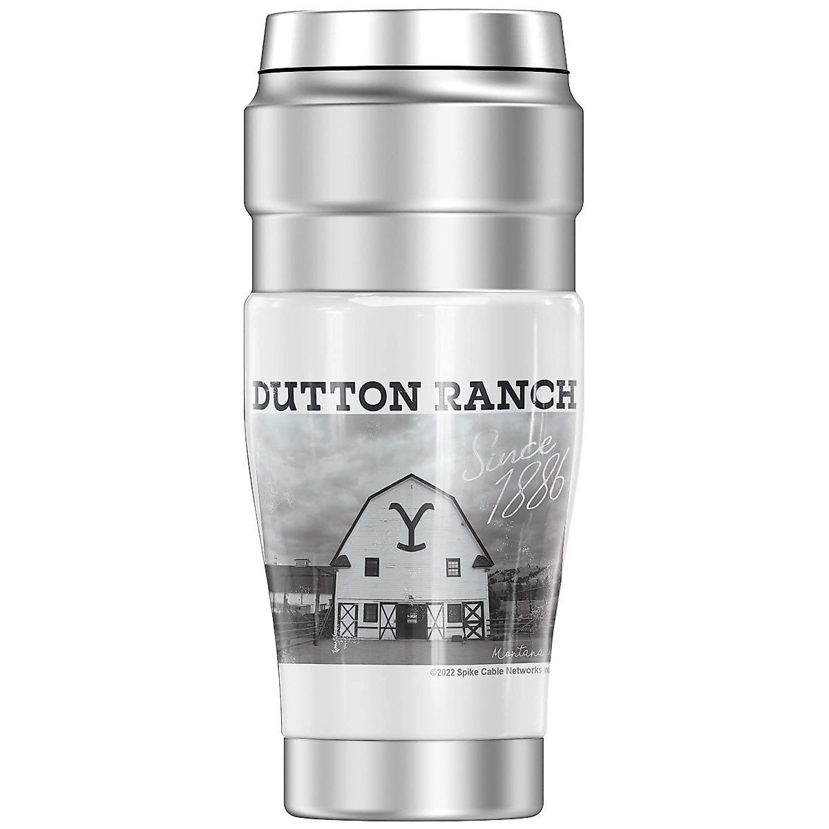 THERMOS Yellowstone OFFICIAL Yellowstone Dutton Barn STAINLESS KING Stainless Steel Travel Tumbler, Vacuum insulated & Double Wall, 16oz