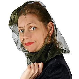 Home-X Anti-Mosquito Mesh Head Net, Bug Face Shield, 100% Polyester Soft Fly Screen Fine Mesh Mosquito Netting-Head Net-Black