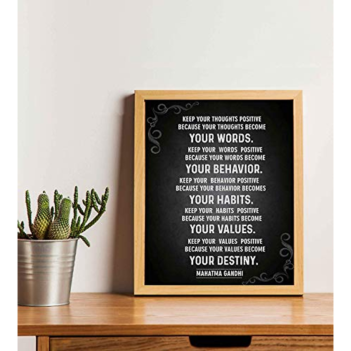 GANDHI Quotes Wall Art- "Your Destiny"- 8 x 10 Art Wall Print Art Ready to Frame. Modern Home Décor, Studio & Office Décor. Mahatma Gandhi Quotes Makes a Perfect Gift for Motivation, Zen & Inspiration