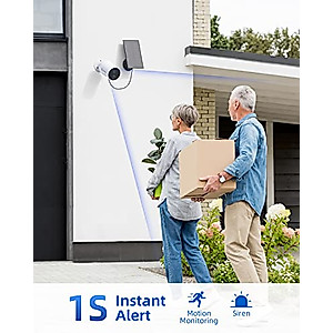 Security Cameras Wireless Outdoor with Solar Panel: 1080p WiFi Camera Rechargeable Battery Powered Night Vision for Home Outside Video Surveillance System Works with Adorcam App