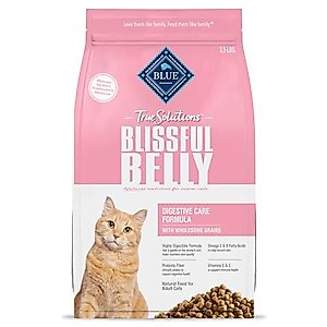 Blue Buffalo True Solutions Blissful Belly Digestive Care Natural Dry Food for Adult Cats, Chicken, 3.5-lb Bag