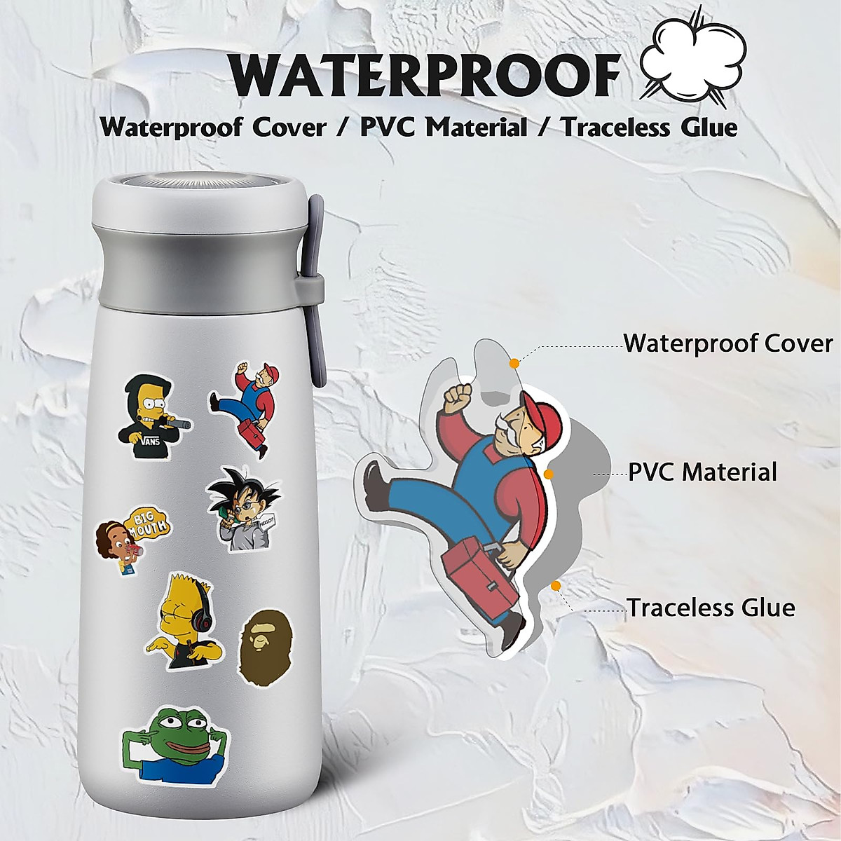 Arme Stickers Pack, 400 PCS Cool Stickers Decals, Random Sticker for Waterbottles Laptop Computer Vinyl Waterproof Sticker, Skateboard Stickers for Adults