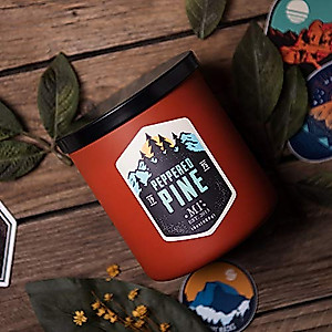 Manly Indulgence Peppered Pine Scented Jar Candle for Men, 2 Cotton Wick, All American Collection, Red, 15 oz - Up to 60 Hours Burn, Soy Blend Wax, USA Poured (Pack of 3)