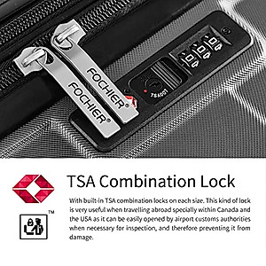 Fochier 3 Piece Expandable Luggage Set with TSA Lock, Hard Shell Rolling Suitcase Set with 4 Spinner Wheels for Women Man, 20 24 28 Inch
