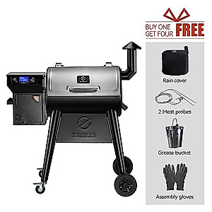 Z GRILLS 2023 Newest Pellet Grill Smoker with PID 2.0 Controller, Meat Probes, Rain Cover, 450E