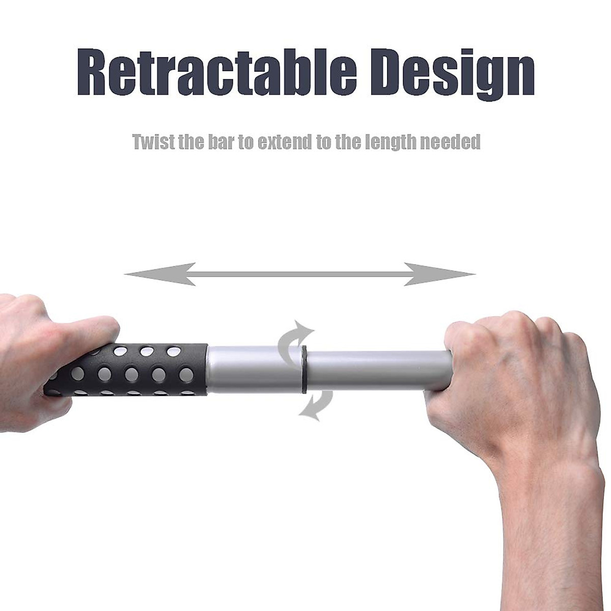 MICTUNING Car Clothes Hanger Bar Expandable 36 to 65 inches Retractable Vehicle Cloth Rack Hanger Rod for Car Truck RV SUV Road Travel - Coat Hanger Hold up to 60lbs