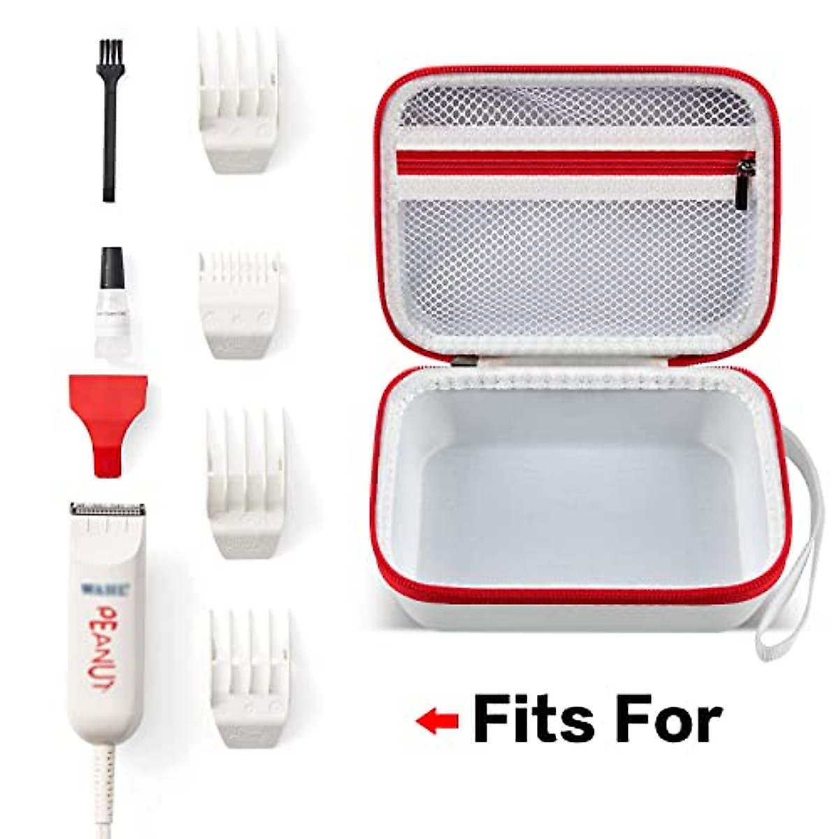 Case Compatible with Wahl Professional Peanut Hair and Beard Clipper Trimmer #8655 8685 8663 8331 08655-3901. Hair Clipper Organizer Holder for Attachment Comb,Oil,Blade Guard (Box Only)-White