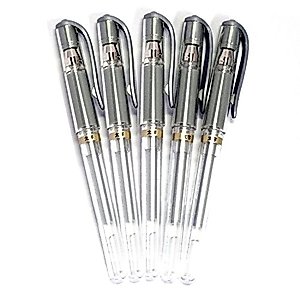 Uni-Ball Signo Broad Point Gel Impact Pen Silver Ink, 1.0mm, 5 pens per Pack (Japan import)