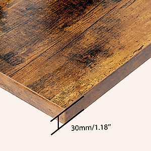 VOWNER TV Stand with Power Outlets up to 70 Inches, 63'' Entertainment Center for Living Room, TV Console Table with Open Storage Shelves, Rustic Brown