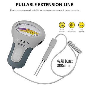 Double Scale Water Tester Chlorine Meter CL2 Tester Handheld Water Analysis Monitors For Pool