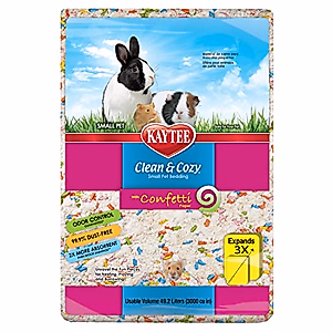 Kaytee Clean & Cozy Confetti Bedding for Pet Guinea Pigs, Rabbits, Hamsters, Gerbils, and Chinchillas, 49.2 Liters