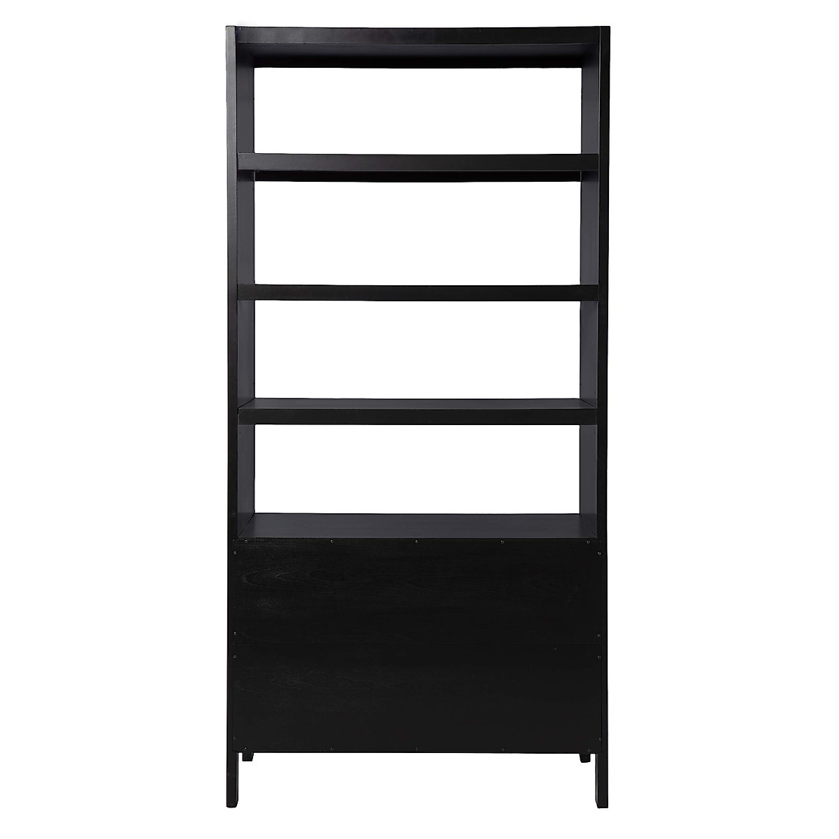 SEI Furniture Carondale Bookshelf, Standard, Black, Gold, Natural