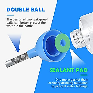 PStarDMoon Small Animals Water Bottle, Bunny Water Bottle, Hamster Water Bottle, Guinea Pig Water Bottle, Suitable for Rabbits Chinchilla Hamsters Guinea Pigs Gerbils Groundhog Squirrels (2.7 oz)