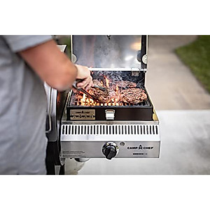 Camp Chef Sidekick Sear Grill Accessory, BBQ Deluxe Grill Box included, 14" cooking system compatible, Stainless/Black