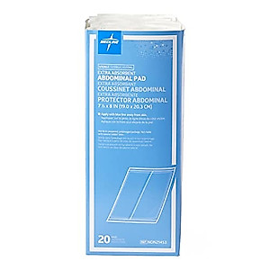 Medline Sterile Abdominal Pad, 8 in x 7.5 in (Pack of 20)