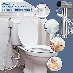 GuiMemi Handheld Bidet Sprayer for Toilet Bidet Sprayer Premium Stainless Steel Jet Sprayer for Toilet Water Sprayer Handheld Bidet Perfect for Whole Family Cleaning Use Bidet Faucets