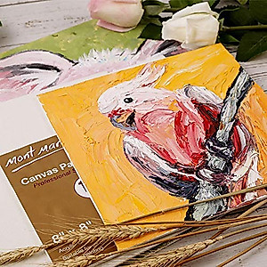 Mont Marte Canvas Panels Signature 5pc, 4 x 4in (10.2 x 10.2cm), Canvas Board, Thin Canvas, Acrylic Titanium Primed, Suitable for Oil and Acrylic Painting, Acid Free