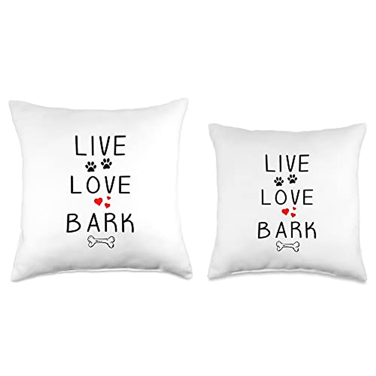SpreadPassion Live Love Bark Throw Pillow, 18x18, Multicolor