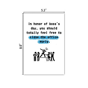 xiangqiankan Funny Boss's Day Card Gifts for Boss, Happy Boss's Day Card Gifts for Men Women, Thank You Boss Card Gifts, Hilarious Birthday Card Gifts for Boss Bash boss.