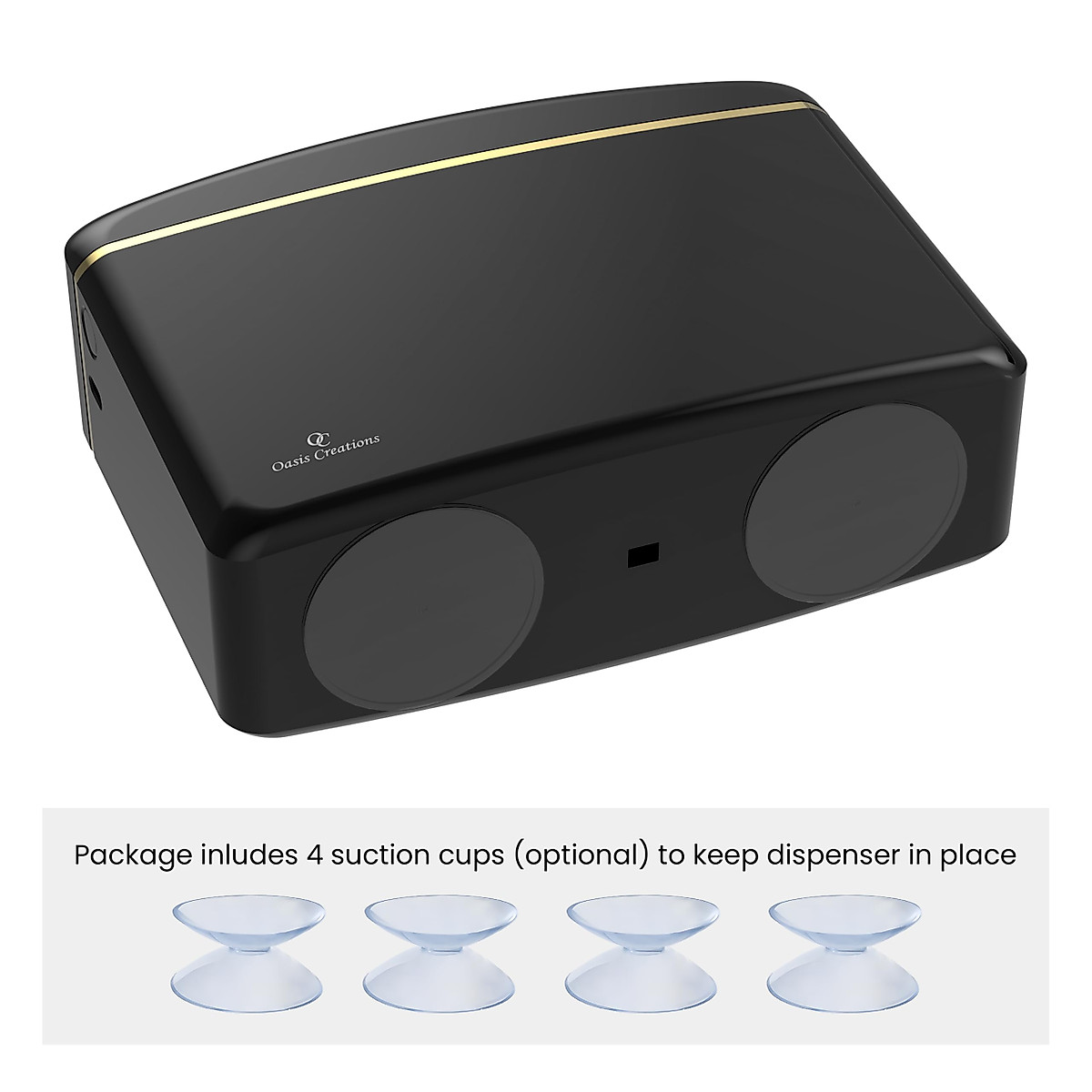 Countertop Multifold Hand Paper Towel Dispenser by Oasis Creations, Single Sheet Dispensing – Glossy Black