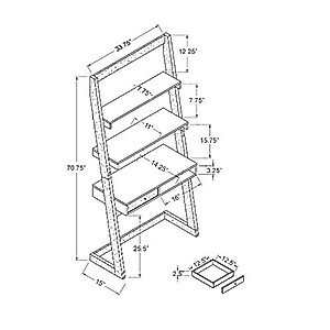 Furniture of America Lazlo Wood Writing Desk with Shelves in Distressed Gray
