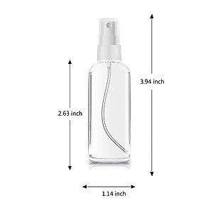 ZEROFIRE 4 Pack Spray Bottles 1oz Clear Plastic Empty Refillable Mini Spritzer for Travel, Cleaning, Gardening, Skin Care Atomizer for Essential Oils, Perfume